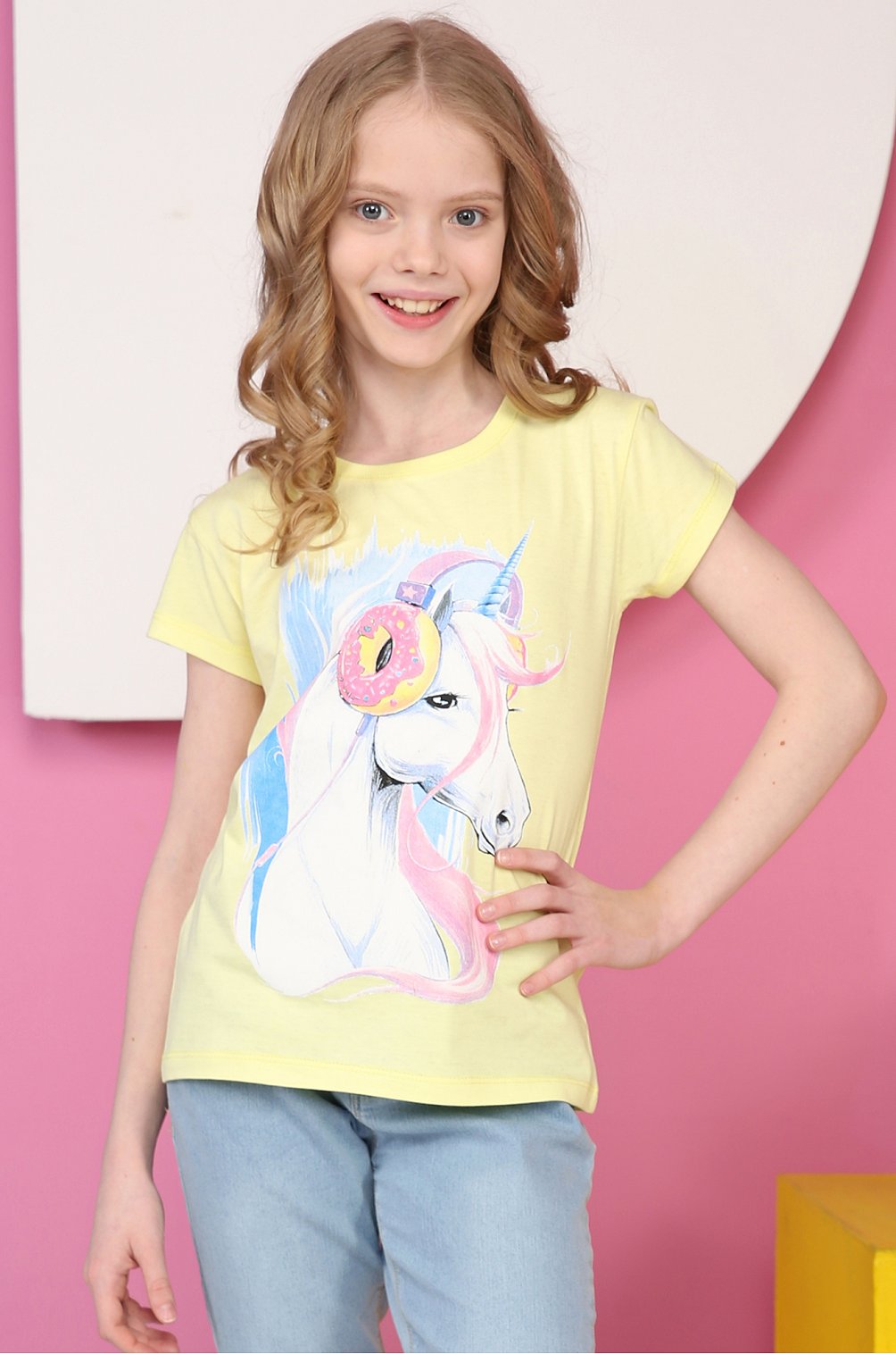 Футболка для девочки-подростка Baby Style 6687096 желтый купить оптом в ...