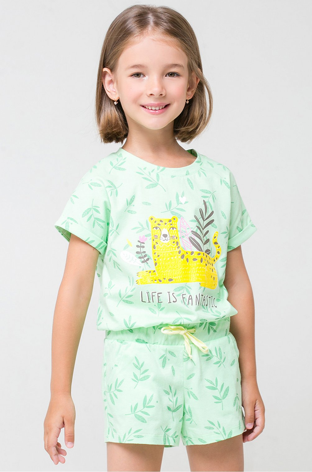 Шорты для девочки Crockid 6635984 зеленый купить оптом в HappyWear.ru