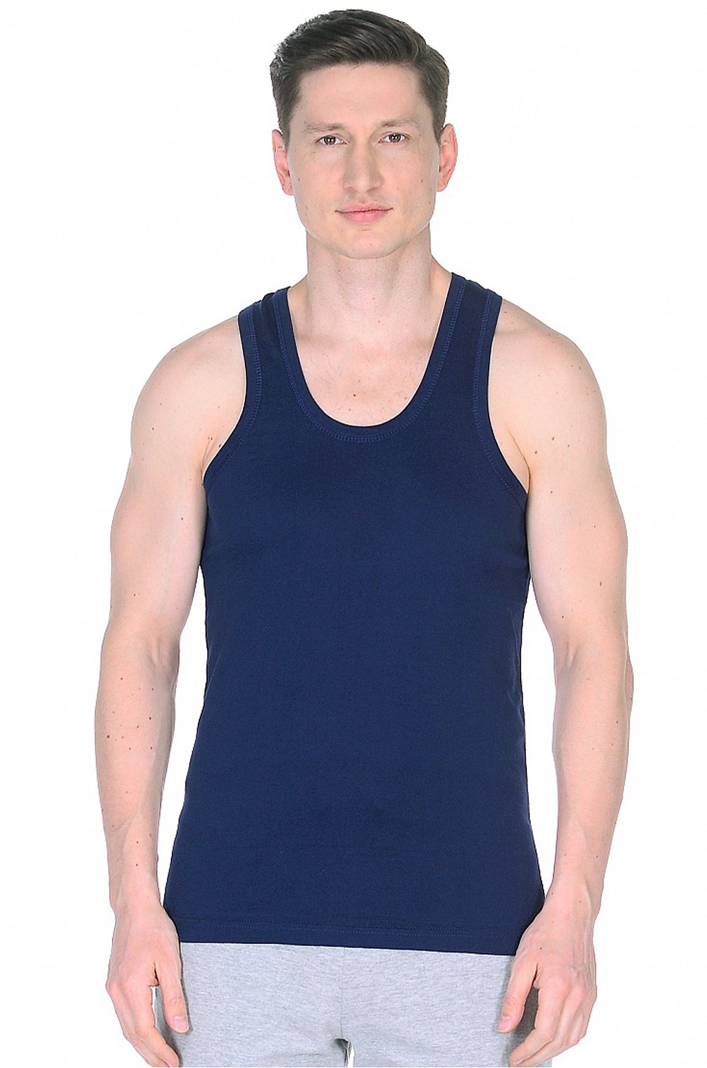 Майка мужская N.O.A. 6618785 синий купить оптом в HappyWear.ru