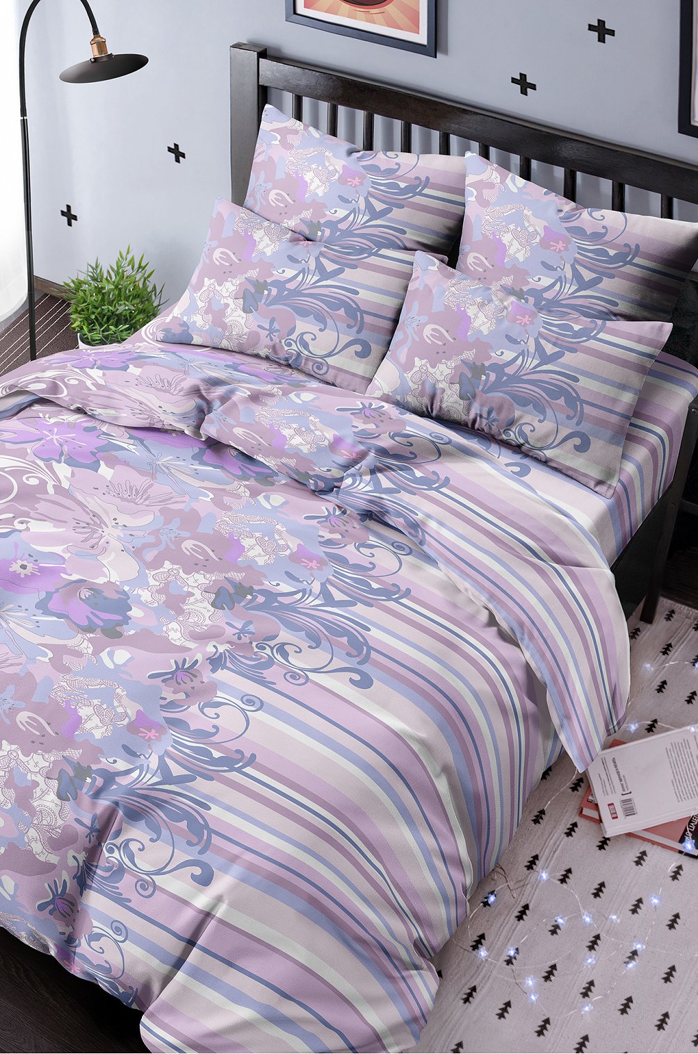 Постельное белье из бязи, евро, наволочки 50*70 Ночь Нежна 6629125 ...