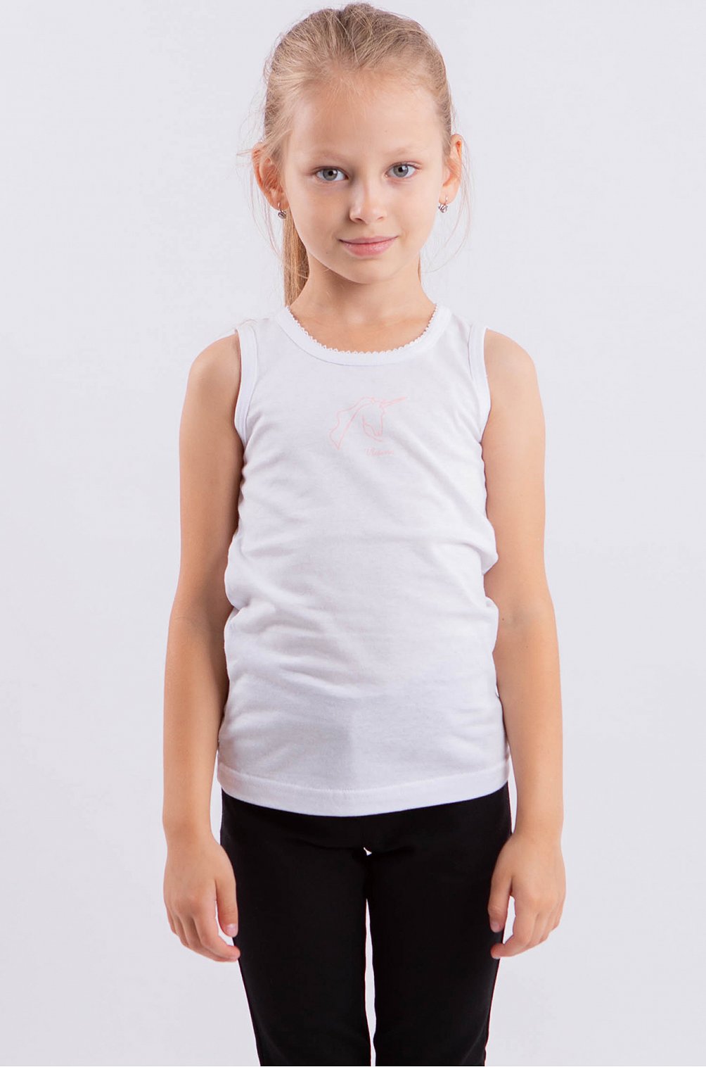 Майка для девочки Свiтанак 6625488 белый купить оптом в HappyWear.ru