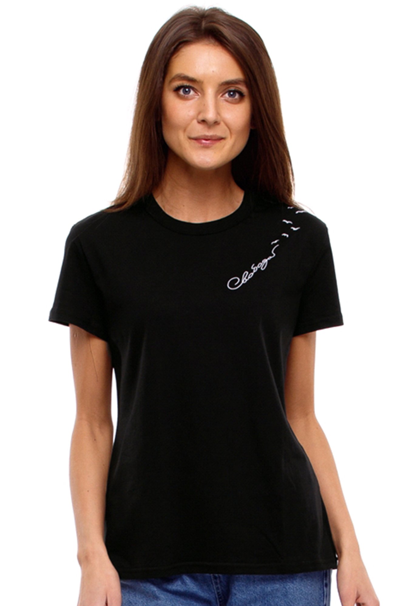 Женская футболка Апрель 6667450 черный купить оптом в HappyWear.ru