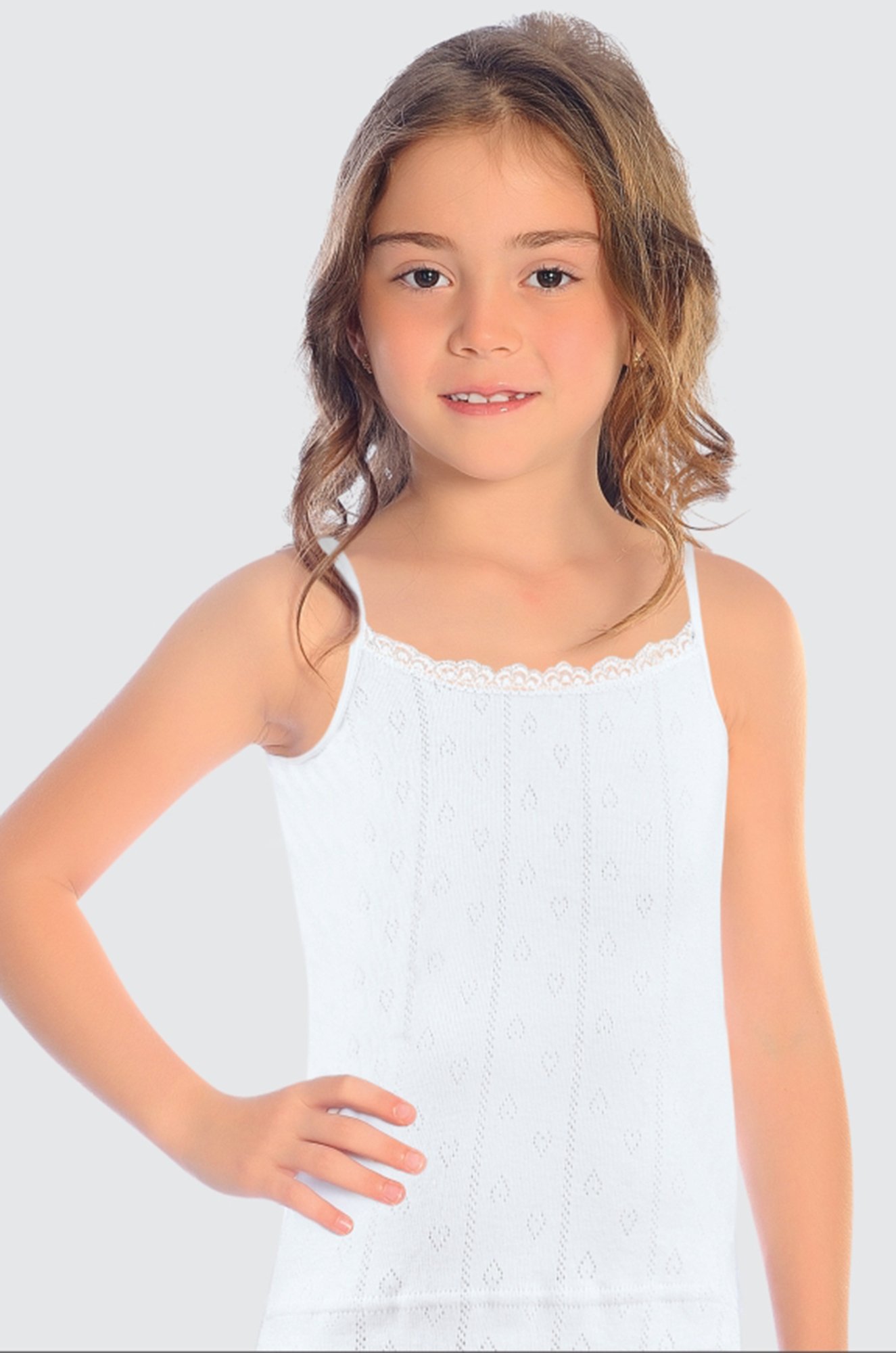 Майка для девочки OTS 6632280 белый купить оптом в HappyWear.ru
