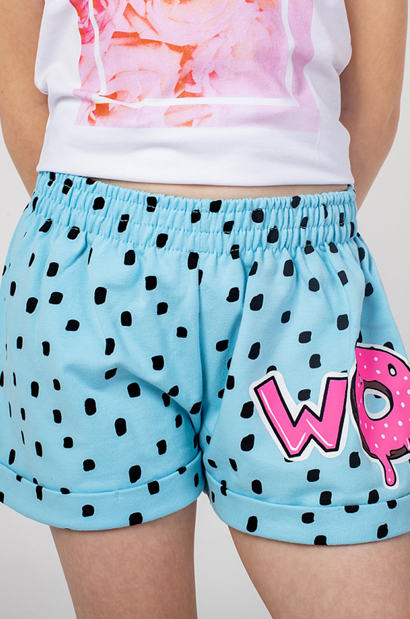 Шорты для девочки YOULALA 6627651 голубой купить оптом в HappyWear.ru