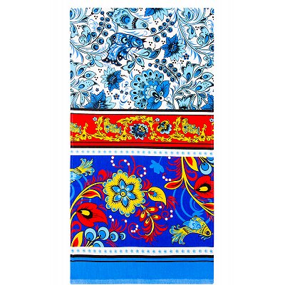 Полотенце рогожка Arteks 6519178 хохлома,синий купить оптом в HappyWear.ru